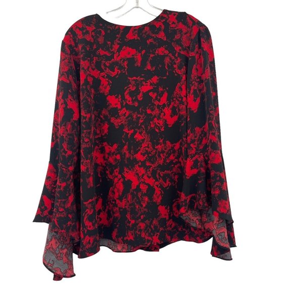 Grace Elements | Tops | Grace Elements Womens Blouse Black Red Pattern ...